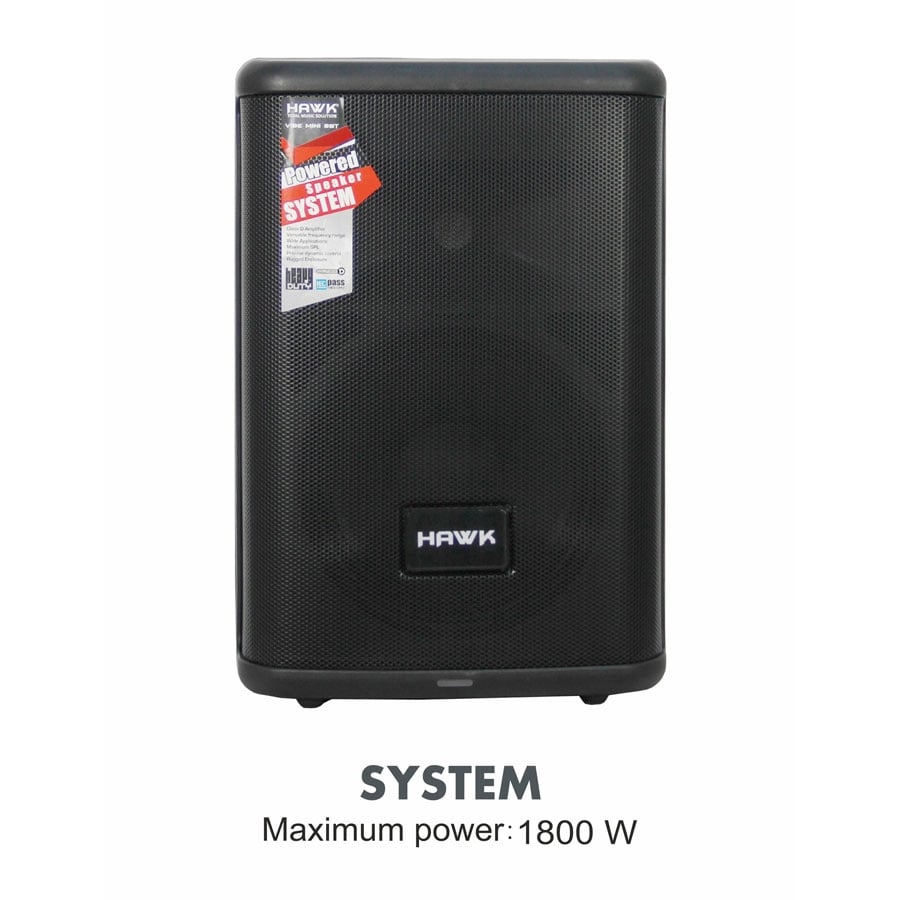 Hawk VIBE MINI-8BT 1800 Watts All in One Battery Powered PA Speaker ...